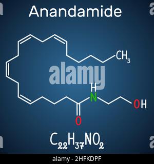 Anandamide molecule. It is endogenous cannabinoid neurotransmitter ...