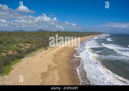 Aerial of the coastline at Wreck Rock Deepwater National Park ...