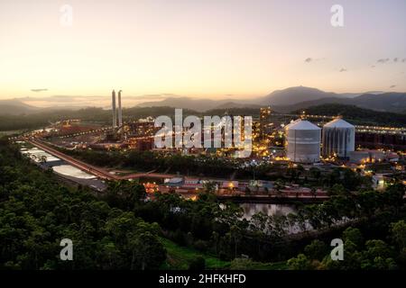 Aerial of Rio Tinto Yarwun alumina refinery in Gladstone Queensland ...