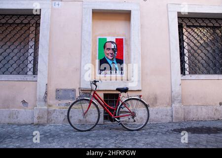 Rome, Italy. 17th Jan, 2022. (1/17/2022) View of the mural entitled ...