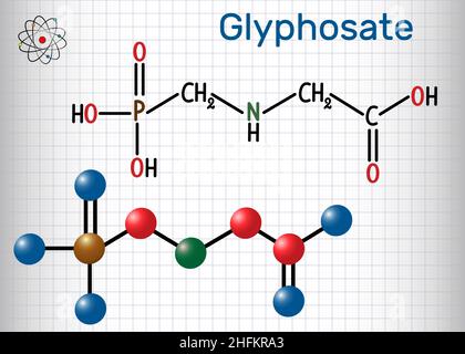 Glyphosate molecule. It is a broad-spectrum systemic herbicide ...