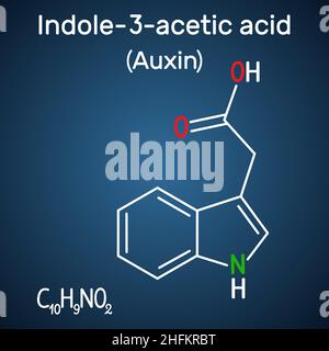 Auxin, Indole-3-acetic acid (IAA). Structural chemical formula and ...