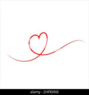 Heart. Abstract love symbol. Continuous line art drawing vector ...