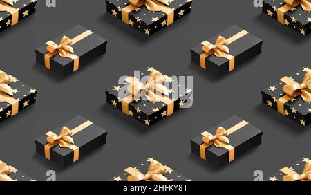 Gold bow seamless pattern gold black glitter shimmer ribbon bow for ...