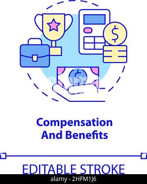 compensation management business color icon vector illustration Stock ...