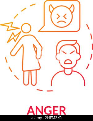 Anger red gradient concept icon Stock Vector Image & Art - Alamy