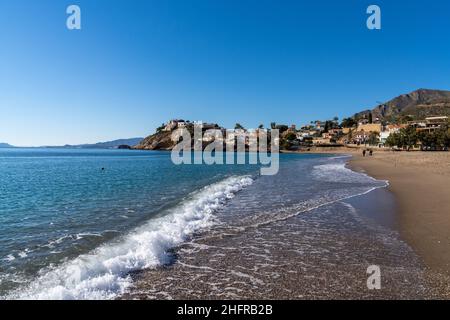 Bolnuevo, Spain - 7 January, 2022: view of the beach at Bolnuevo on the ...