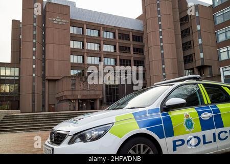 merseyside police patrol car outside the queen elizabeth ii law courts ...