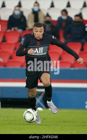 Paris, France - January 29: Kylian Mbappe of Paris Saint Germain runs ...