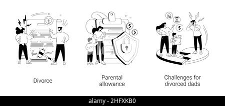 Family breakdown abstract concept vector illustrations Stock Vector ...