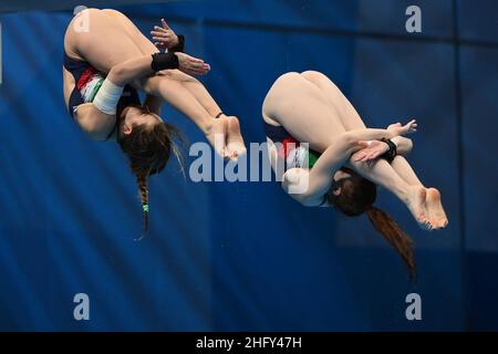 BUDAPEST, HUNGARY - MAY 14: Maia Biginelli of Italy and Elettra Neroni ...