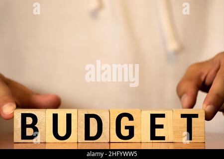 BUDGET word made with building blocks, business concept Stock Photo - Alamy