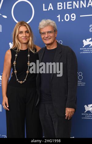 Mario Martone (L) and Ippolita di Majo (R) attend the red carpet of the ...