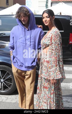 Elisa Maino (L) and Diego Lazzari (R) arrivals at Dolce e Gabbana ...