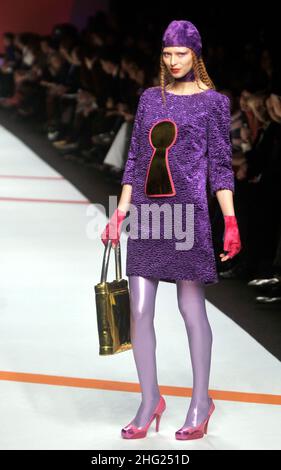 A model on the catwalk during the Agata Ruiz de la Prada show at Milan ...
