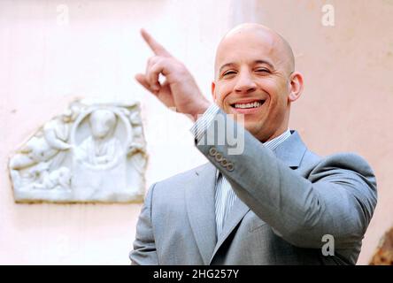 Vin Diesel during the Fast and Furious photocall in Rome, Italy Stock ...