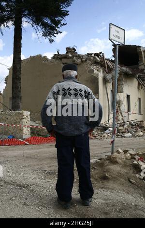 General views of the devestation that struck the medieval town of Onna ...