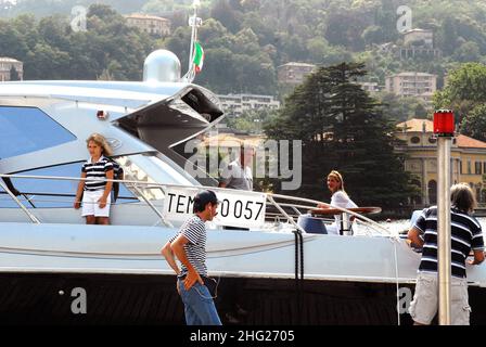 Chelsea FC manager Carlo Ancelotti and girlfriend Marina Cretu relaxing ...