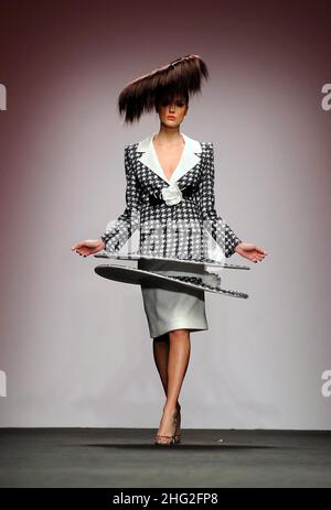 A model wears a creation by Lorenzo Riva for his Spring/Summer 2010 ...