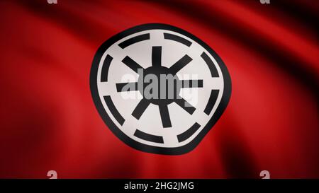 Star Wars. Galactic Federation of Free Alliances flag is waving on ...