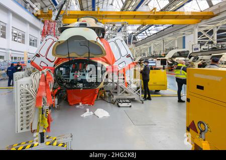 Airbus Helicopters workers seen on the assembly line of the new H160 ...
