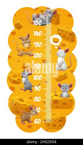 Height ruler with comic animal, vector illustration. Wall sticker for ...