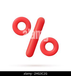 3D red percentage sign icon Stock Vector Image & Art - Alamy
