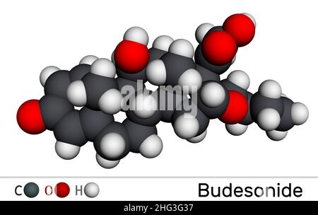 Budesonide,BUD molecule. It is corticosteroid used to treat Crohn's ...