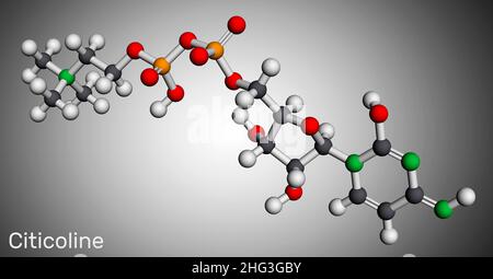 3d render of molecular structure of Choline isolated over white ...