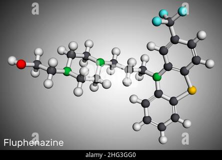 3d render of atom structure of fluorine isolated over white background ...