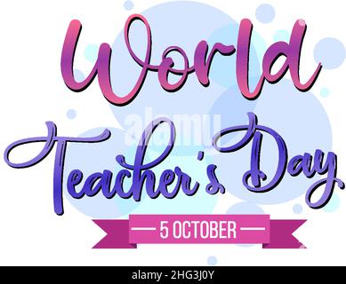 World Teacher's Day Logo Banner Design illustration Stock Vector Image ...
