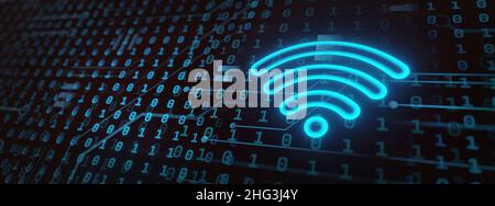 Fiber with Abstract Technology Binary code Background.Digital binary ...