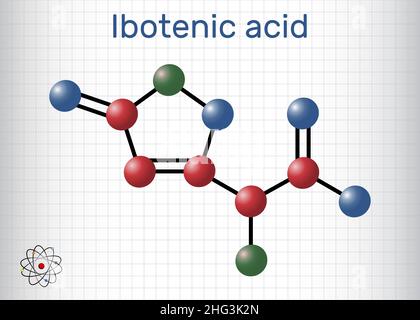 Ibotenic Acid Amanita Muscaria Molecular structure vector skeletal ...