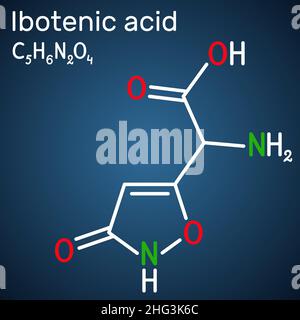 Ibotenic Acid Amanita Muscaria Molecular structure vector skeletal formula Stock Vector Image ...