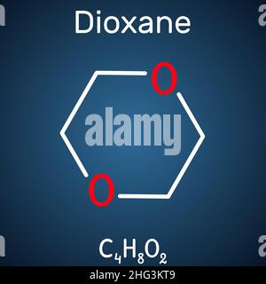 Dioxane (1,4-Dioxane) molecule. It is used primarily as a solvent in ...