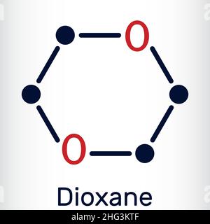 Dioxane (1,4-dioxane) solvent molecule. Skeletal formula Stock Vector ...