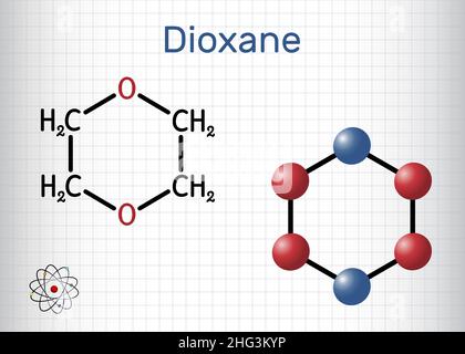 Dioxane (1,4-dioxane) solvent molecule. Skeletal formula Stock Vector ...