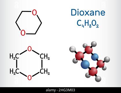 Dioxane (1,4-dioxane) solvent molecule. Skeletal formula Stock Vector ...