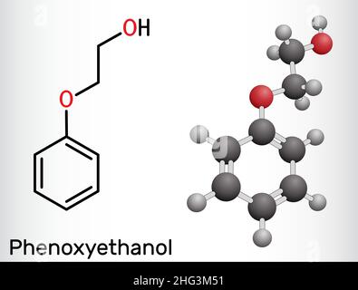 Phenoxyethanol primary alcohol molecule. It is glycol ether ...