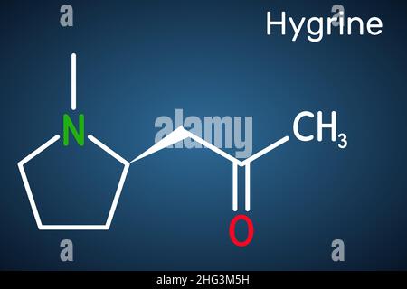 Hygrine pyrrolidine alkaloid molecule. It is found in the coca plant ...