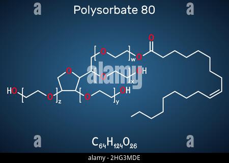 Polysorbate 80 molecule. Polysorbate is nonionic surfactant and ...
