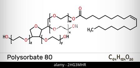 Polysorbate 80 surfactant and emulsifier molecule. Used in food (E433 ...