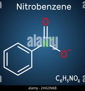 Nitrobenzene molecule. It is used in the manufacture of aniline, dyes ...