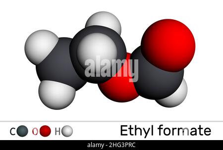 Ethyl formate, ethylformate, ethyl methanoate, formic ether molecule ...