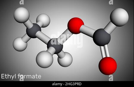 Ethyl formate (ethyl methanoate) molecule. Skeletal formula Stock Photo ...