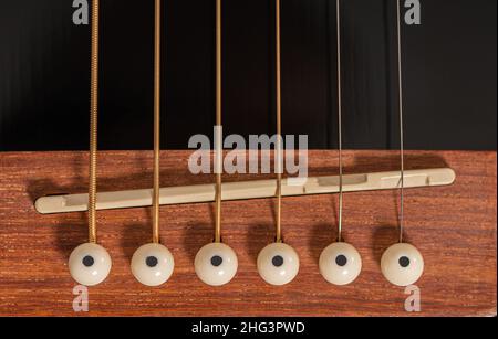 musical background, black new guitar strings closeup Stock Photo - Alamy
