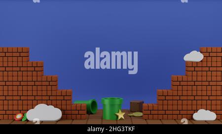 Super Mario bros video game - world 1 level map interface Stock Photo ...