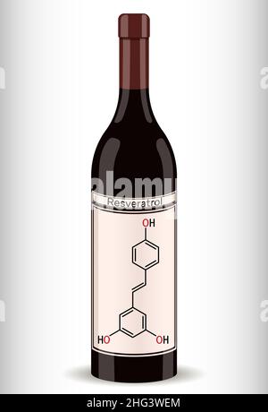 Resveratrol. Structural chemical formula of Resveratrol. Skeletal ...