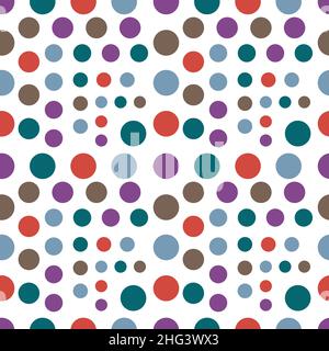 Stunning, trendy seamless pattern of colored balls in a simple flat ...