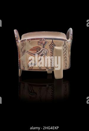 Mycenaean pottery Pyxis with a shinx illustration, 1250 -1150 BC . Cult ...